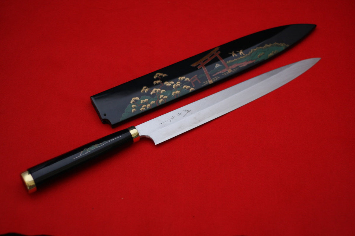 Takeshi Saji Knife VG10 Yanagiba 270mm with Makie Art - Torii – Seisuke Knife Portland