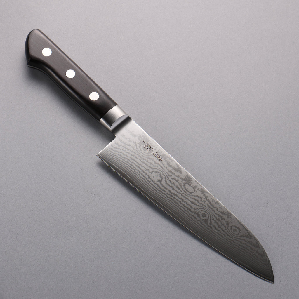 Seisuke VG10 33 Layer Damascus Santoku 180mm Black Pakkawood Handle