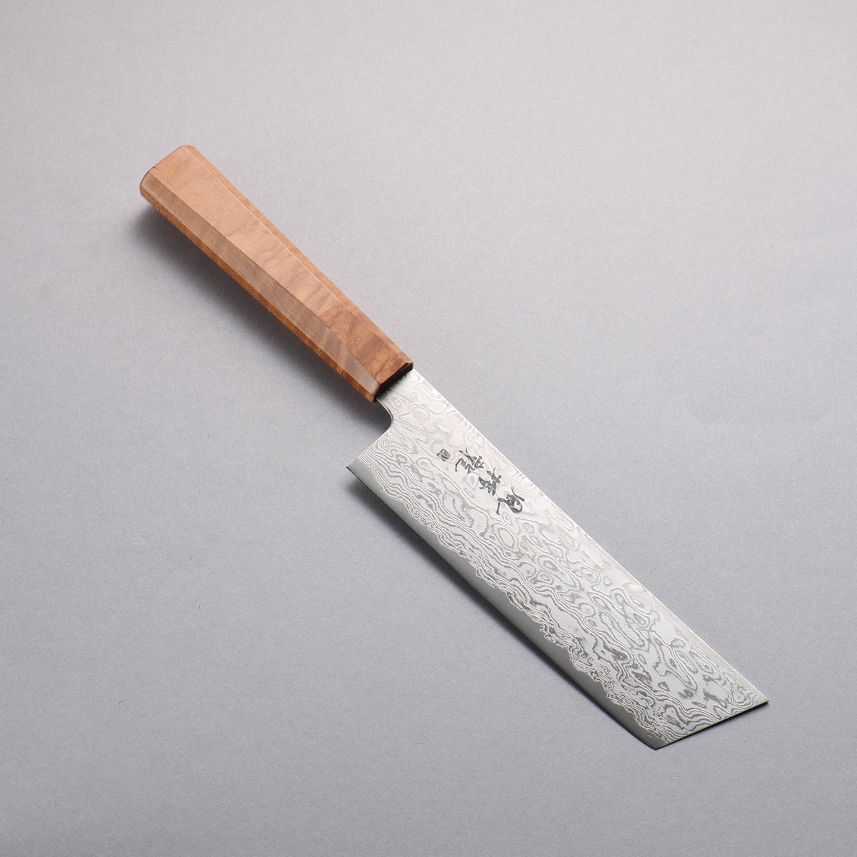 Ryusen Fukakuryu ATS314 63 Layer Damascus Nakiri 155mm Curly Maple Han ...