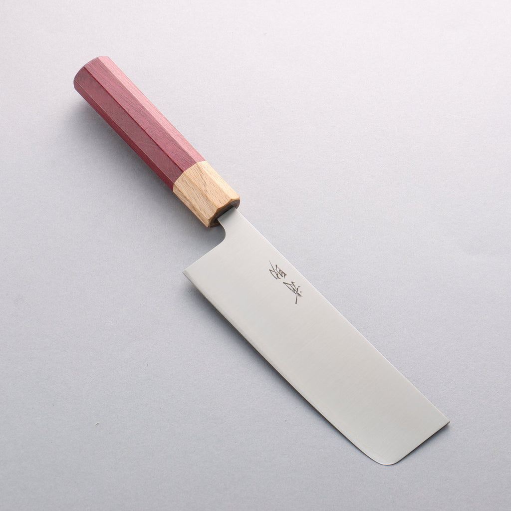 Seisuke Stainless Steel 440C Nakiri 165mm Purpleheart & Oak Handle