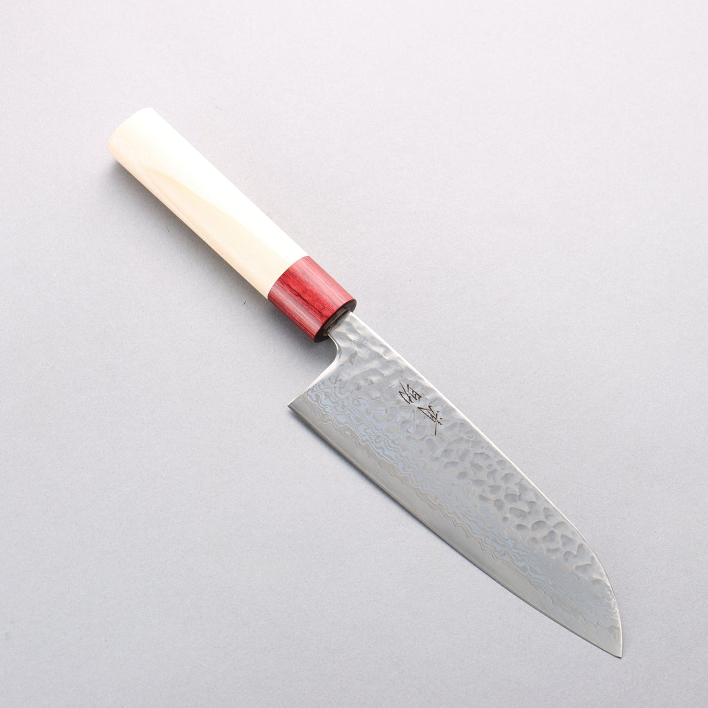 Seisuke Geppaku Silver Steel No.3 Hammered Damascus Santoku 170mm Magn