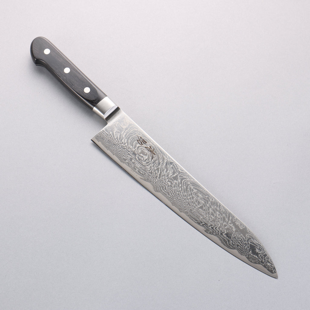 Seisuke Nami AUS10 Mirrored Finish Damascus Gyuto 240mm Black Pakka wo