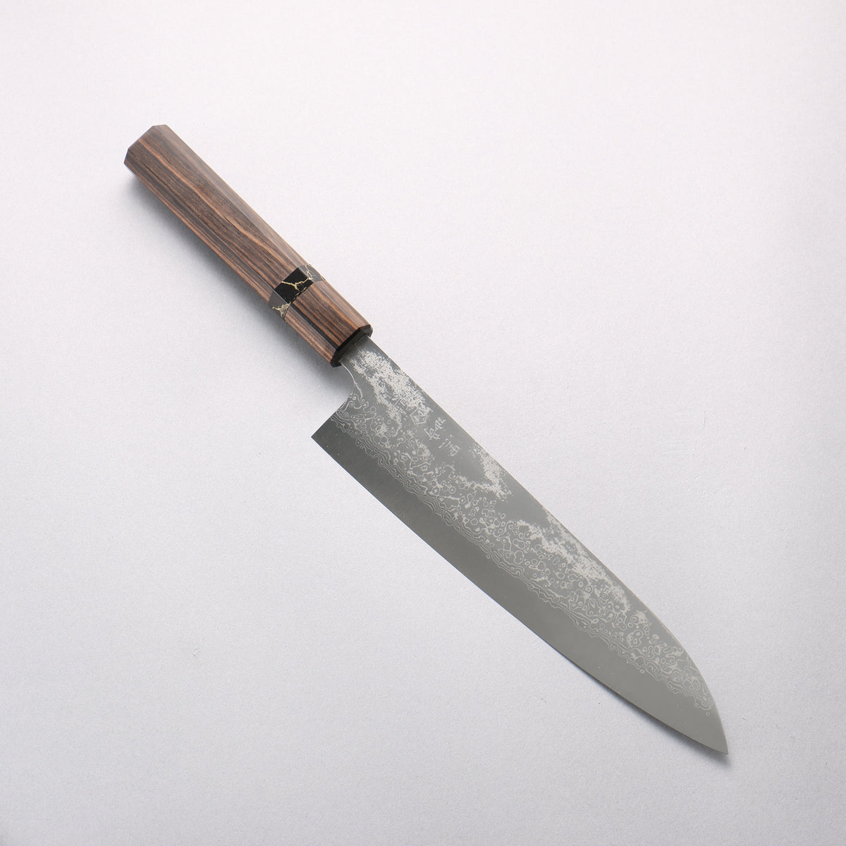 Makoto Kurosaki VG10w Damascus Gyuto 210mm Ebony Wood (With Black Turq ...