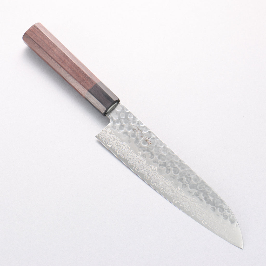 Seisuke AUS10 45 Layer Damascus Santoku 180mm Shitan Handle