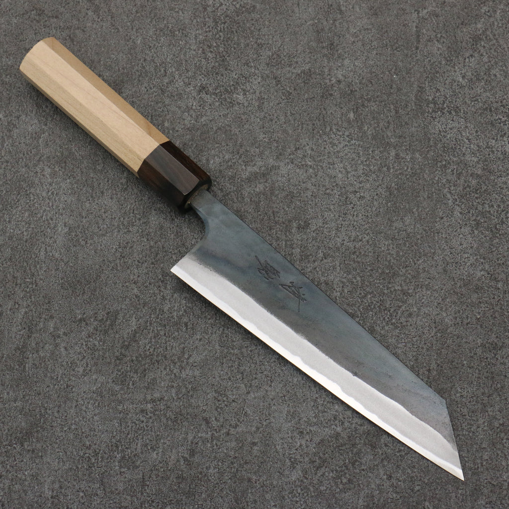 Seisuke Blue Steel No.1 Black Finished Bunka 180mm Magnolia (Ferrule: