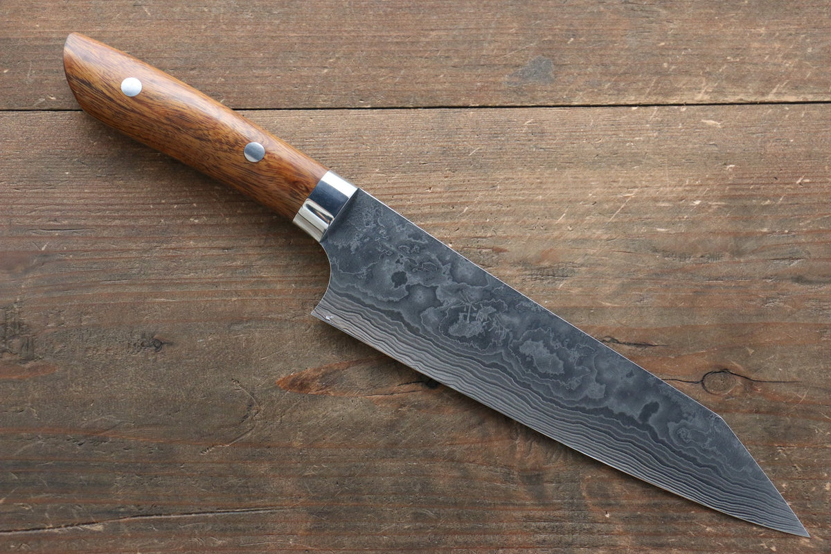 Takeshi Saji Coreless Diamond Finish Damascus Kiritsuke Gyuto 180mm Ir ...