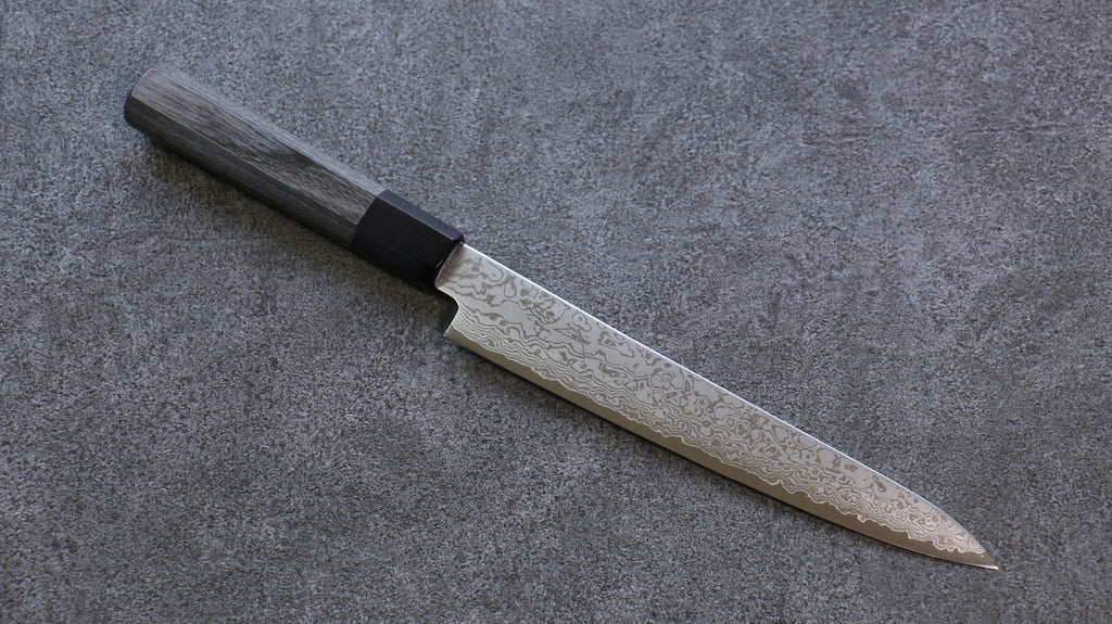 Seisuke VG10 Damascus Petty-Utility 180mm Gray Pakka wood Handle
