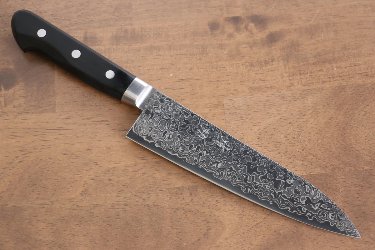 Seisuke AUS10 45 Layer Mirrored Finish Damascus Gyuto 180mm Black Pakk ...