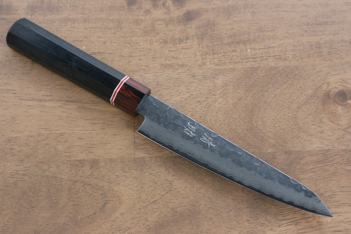 Seisuke VG10 Damascus Petty-Utility 150mm Black Pakka wood Handle ...