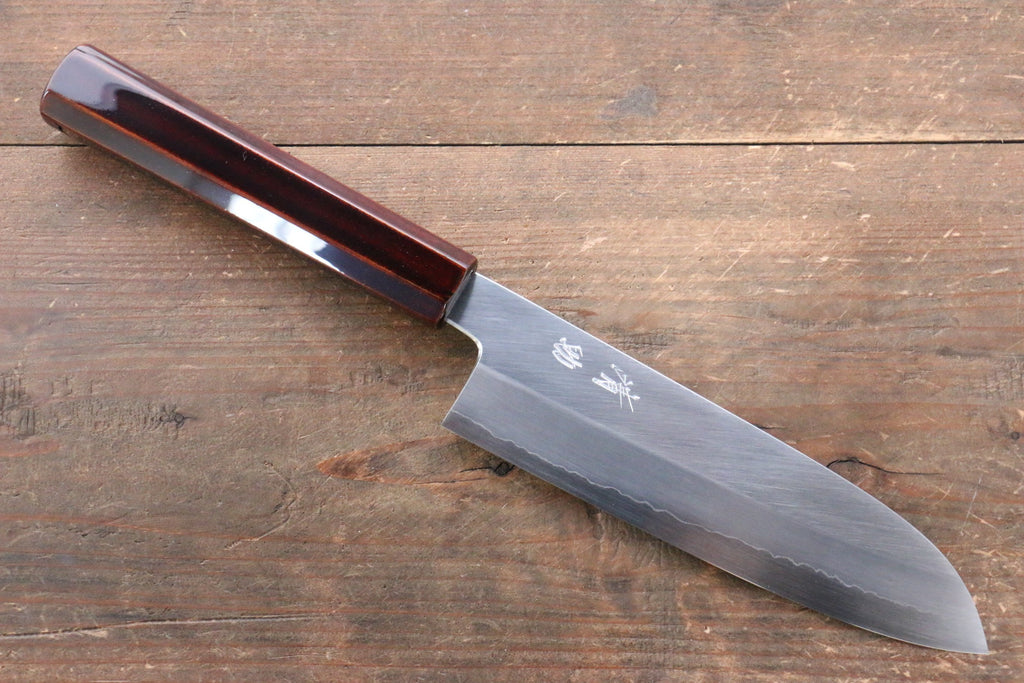 Seisuke Silver Steel No.3 Santoku 165mm Wood(Lacquered) Handle