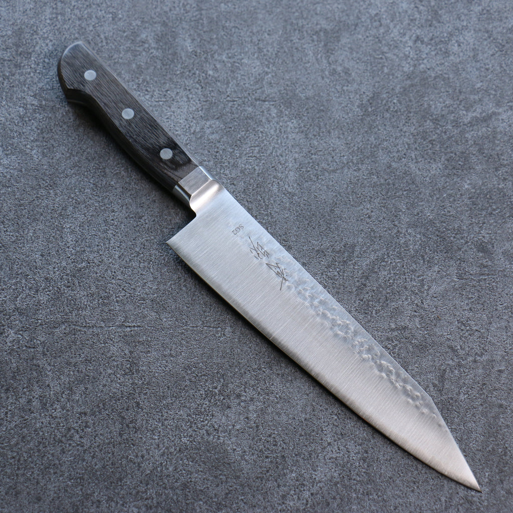Seisuke SG2 Hammered Gyuto 210mm Gray Pakka wood Handle