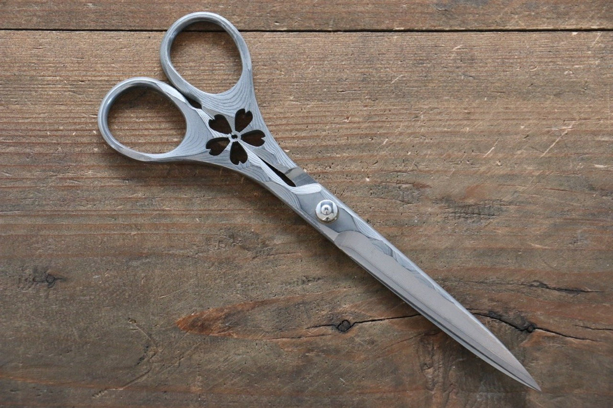 MCUSTA Cherry Blossom Damascus Scissors – Seisuke Knife Portland