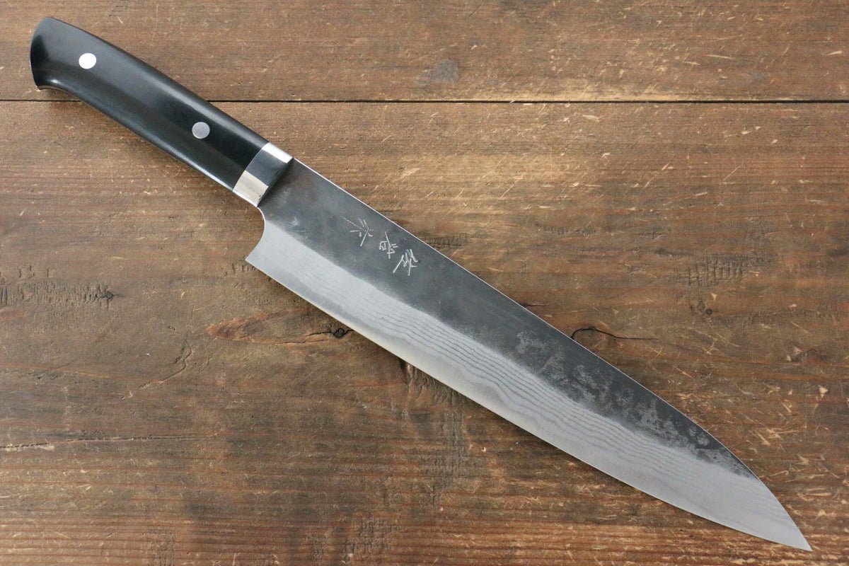 Takeshi Saji Blue Super Kurouchi Hammered Gyuto 240mm Black Micarta Ha ...