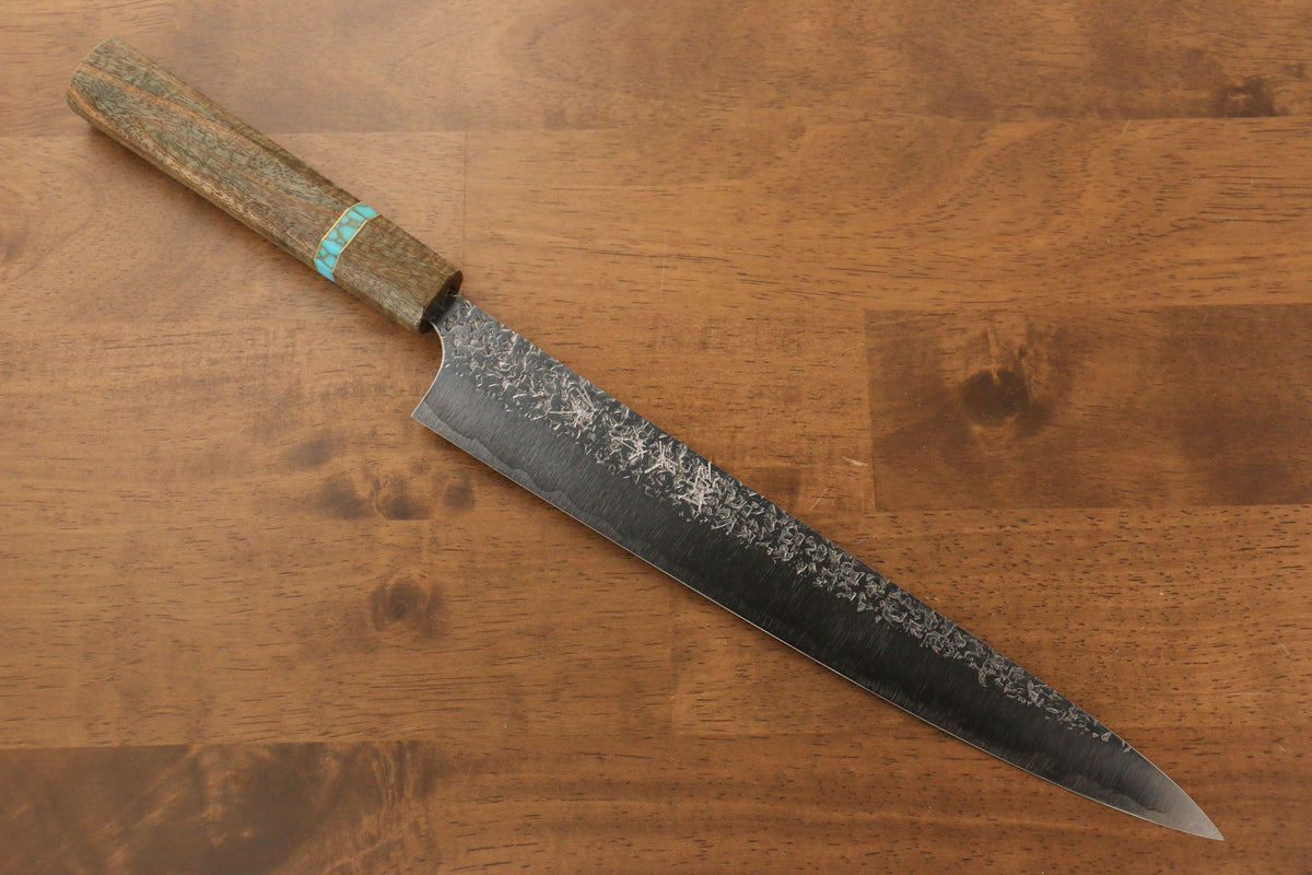 Yu Kurosaki Shizuku SG2 Hammered Sujihiki 270mm Maple(With turquoise r ...