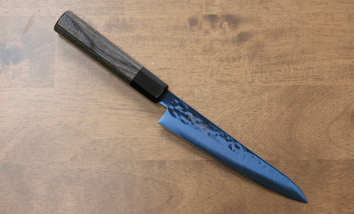 Seisuke SK-85鋼 Ion plating Hammered Petty-Utility 150mm Gray Pakka woo ...